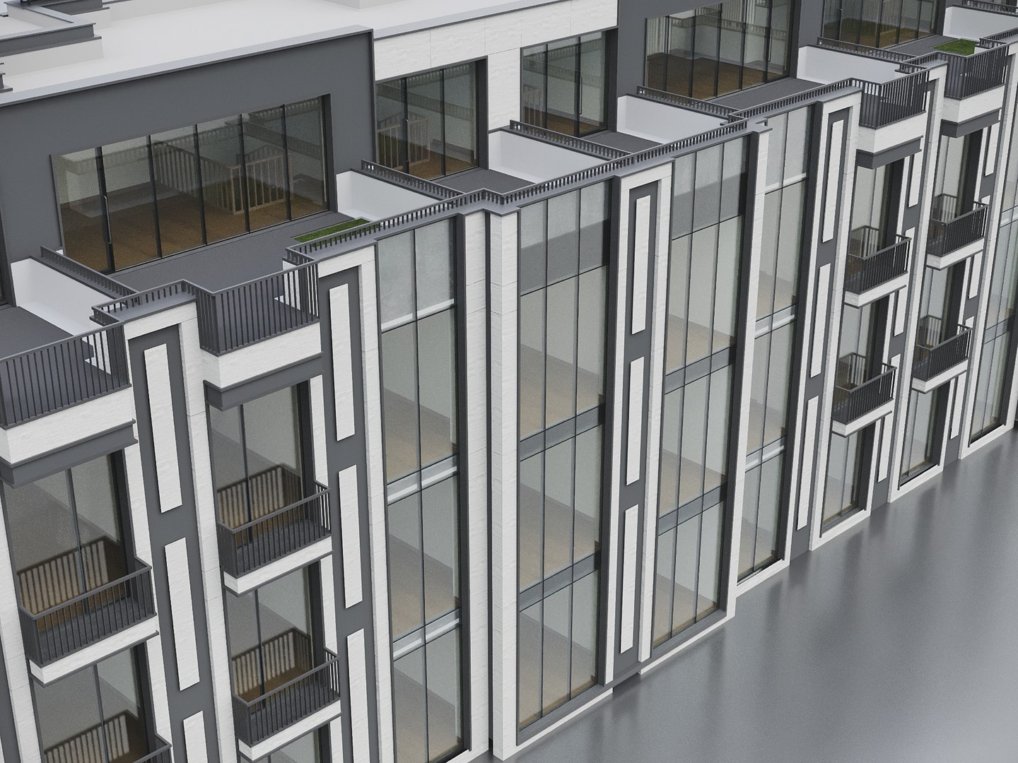 Modern Residential Building 020 3D Model - TurboSquid 2266652