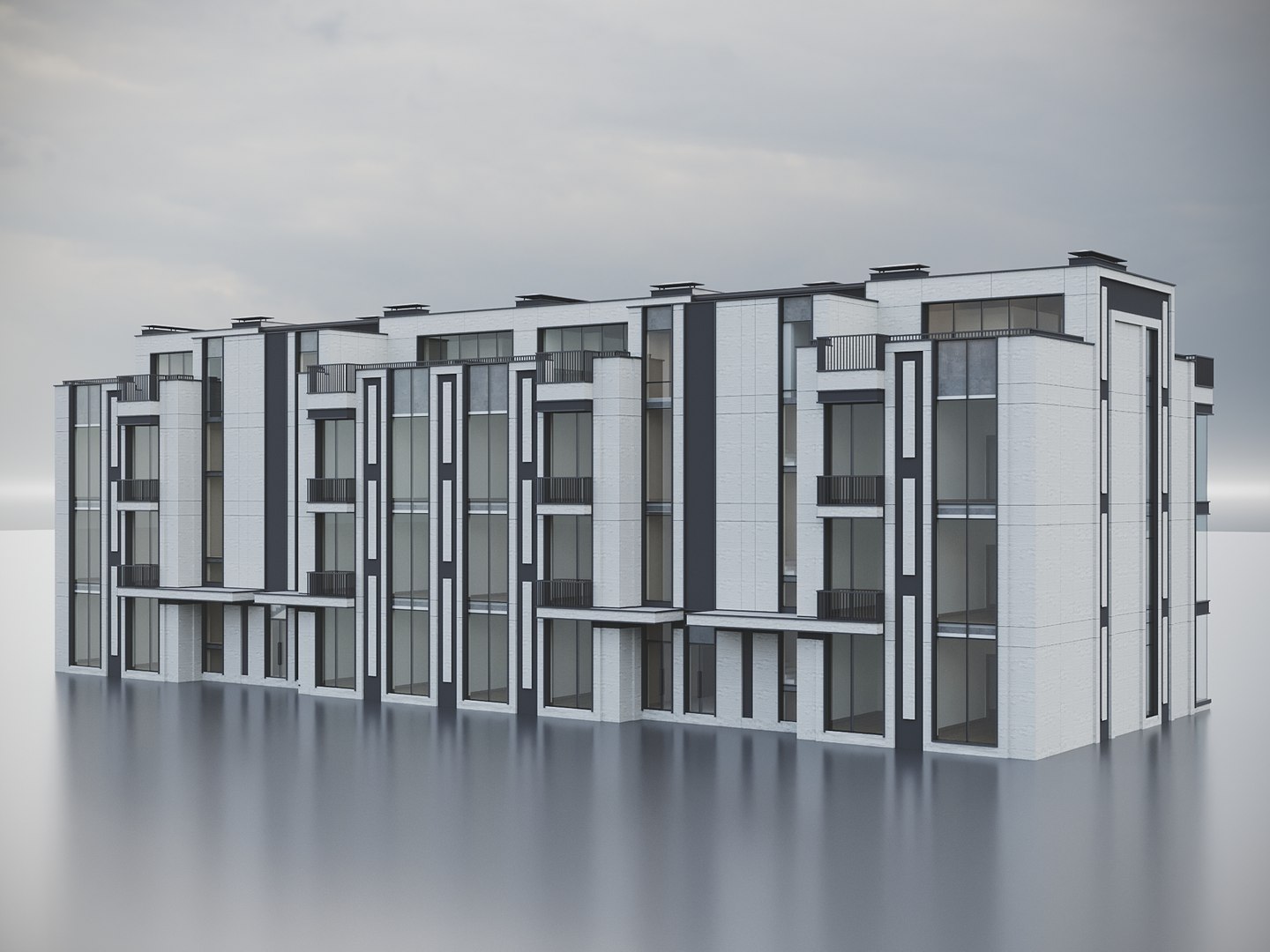 Modern Residential Building 020 3D Model - TurboSquid 2266652
