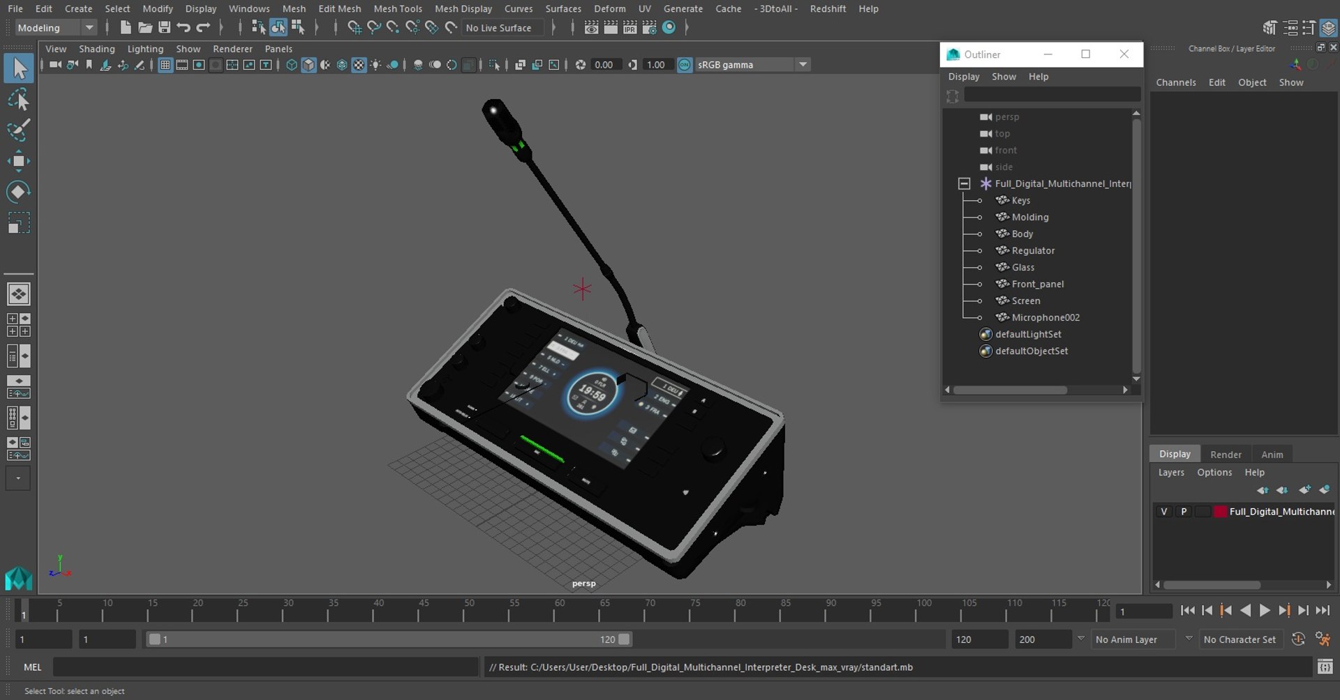 Full Digital Multichannel Interpreter Desk 3D Model - TurboSquid 1799980