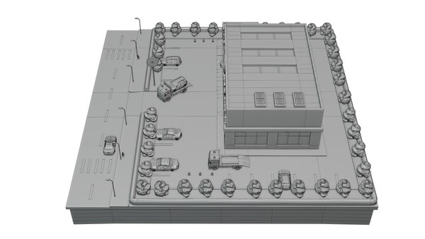 3D service garage car building model - TurboSquid 1650572