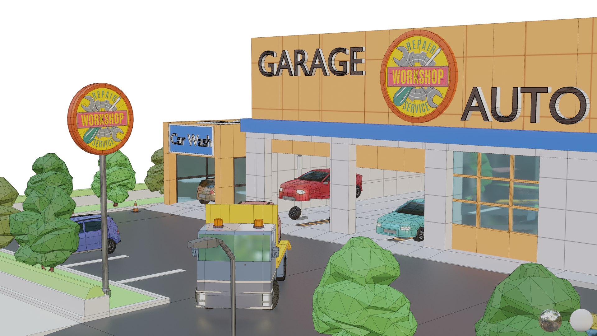 3D Service Garage Car Building Model - TurboSquid 1650572