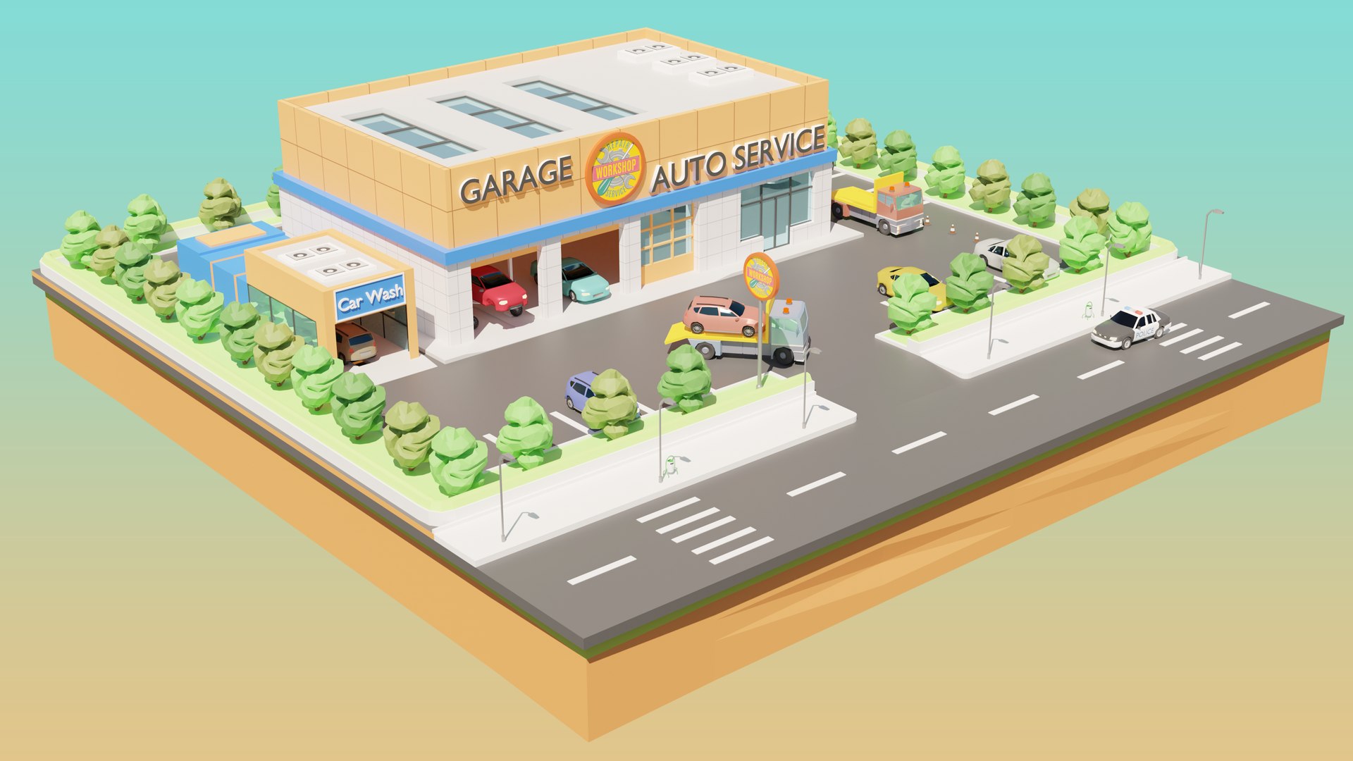 3D Service Garage Car Building Model - TurboSquid 1650572