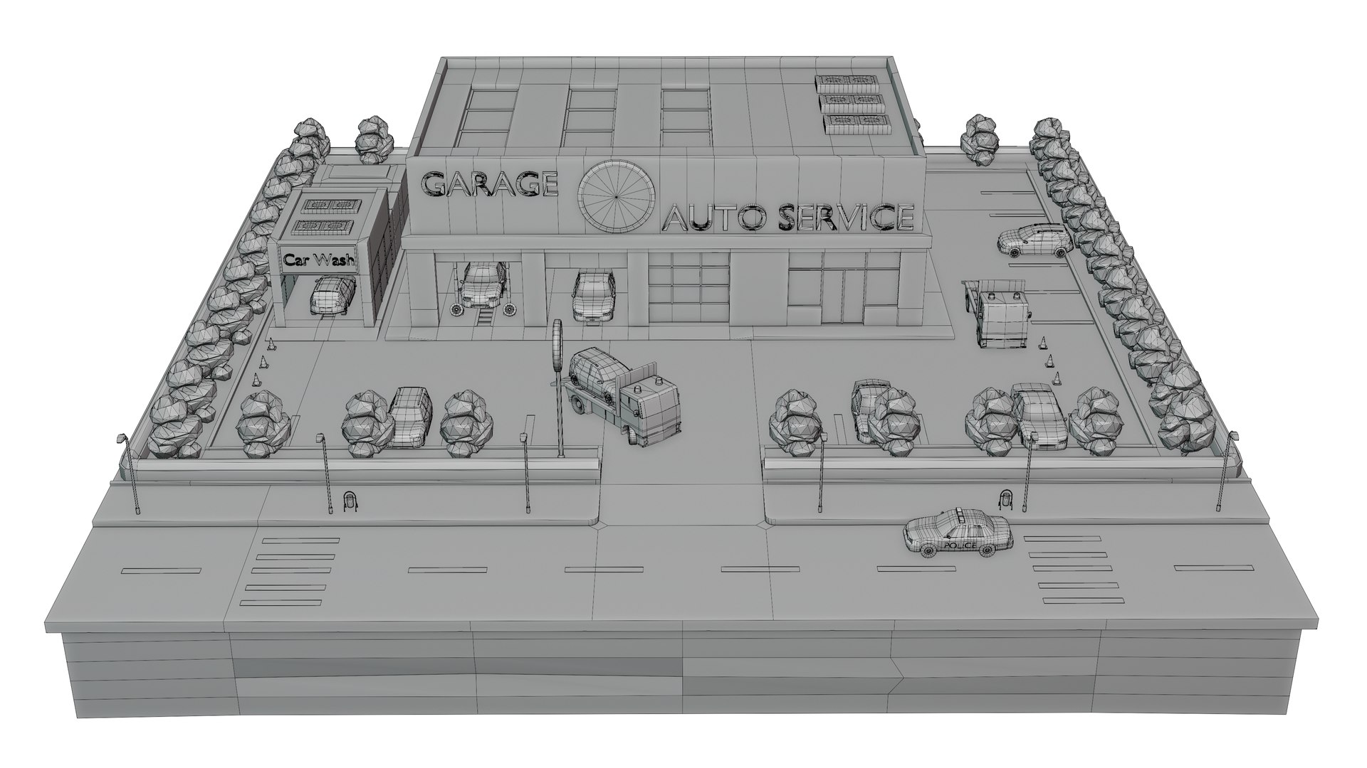 3D Service Garage Car Building Model - TurboSquid 1650572