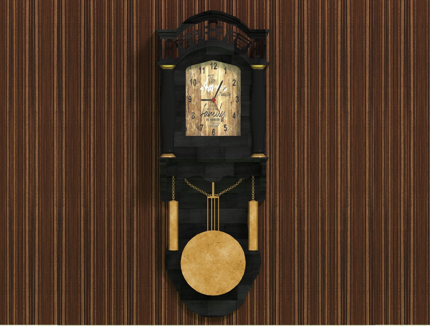 3D Black Pendulum Wall Clock 3D Model Max - TurboSquid 2346560