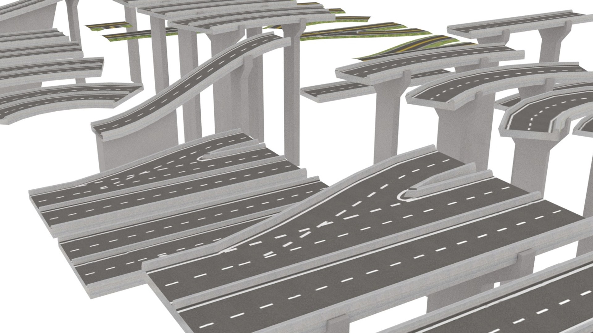 Highway road 3D model - TurboSquid 1365639