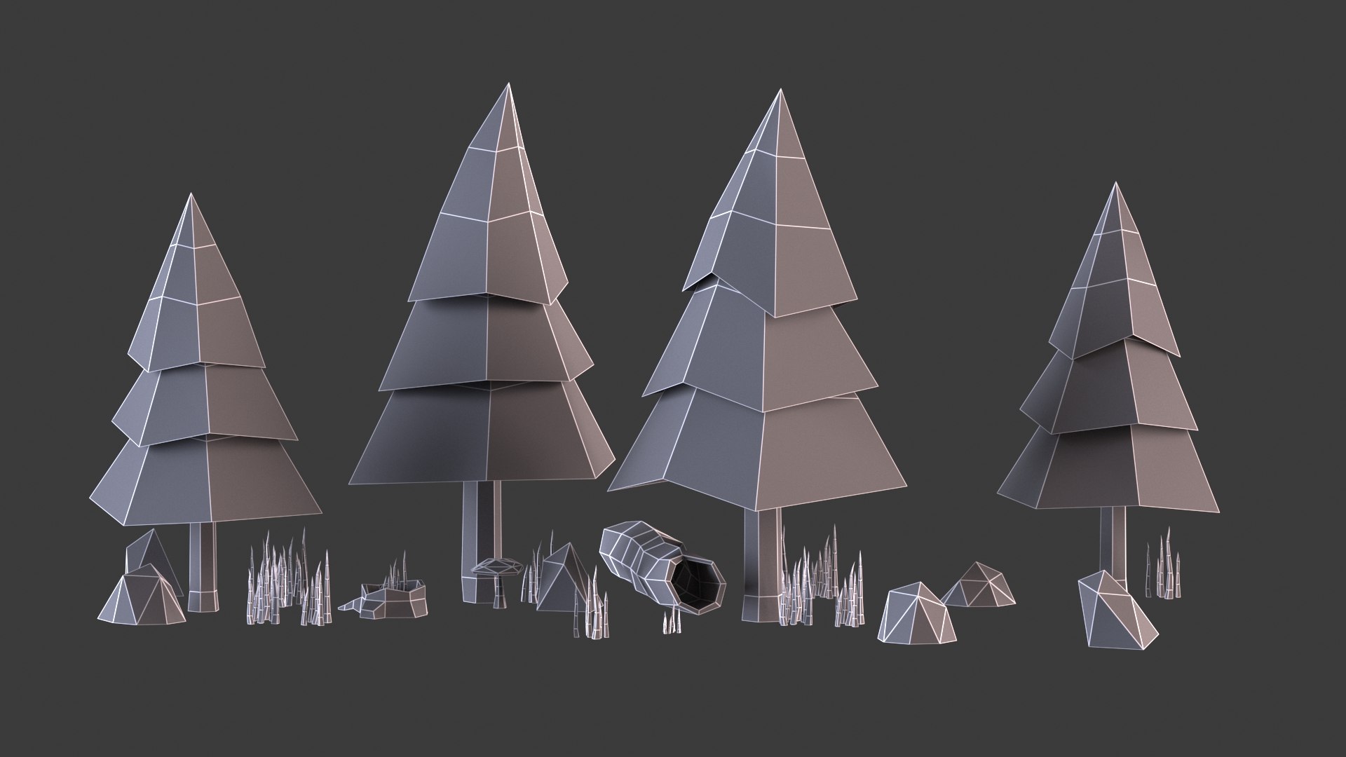 Cartoon toon trees 3D model - TurboSquid 1685835