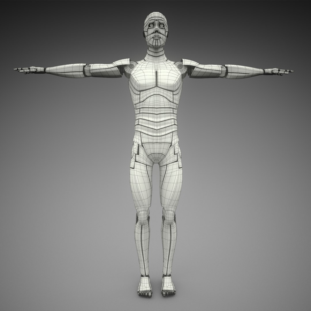 3d ged male android model