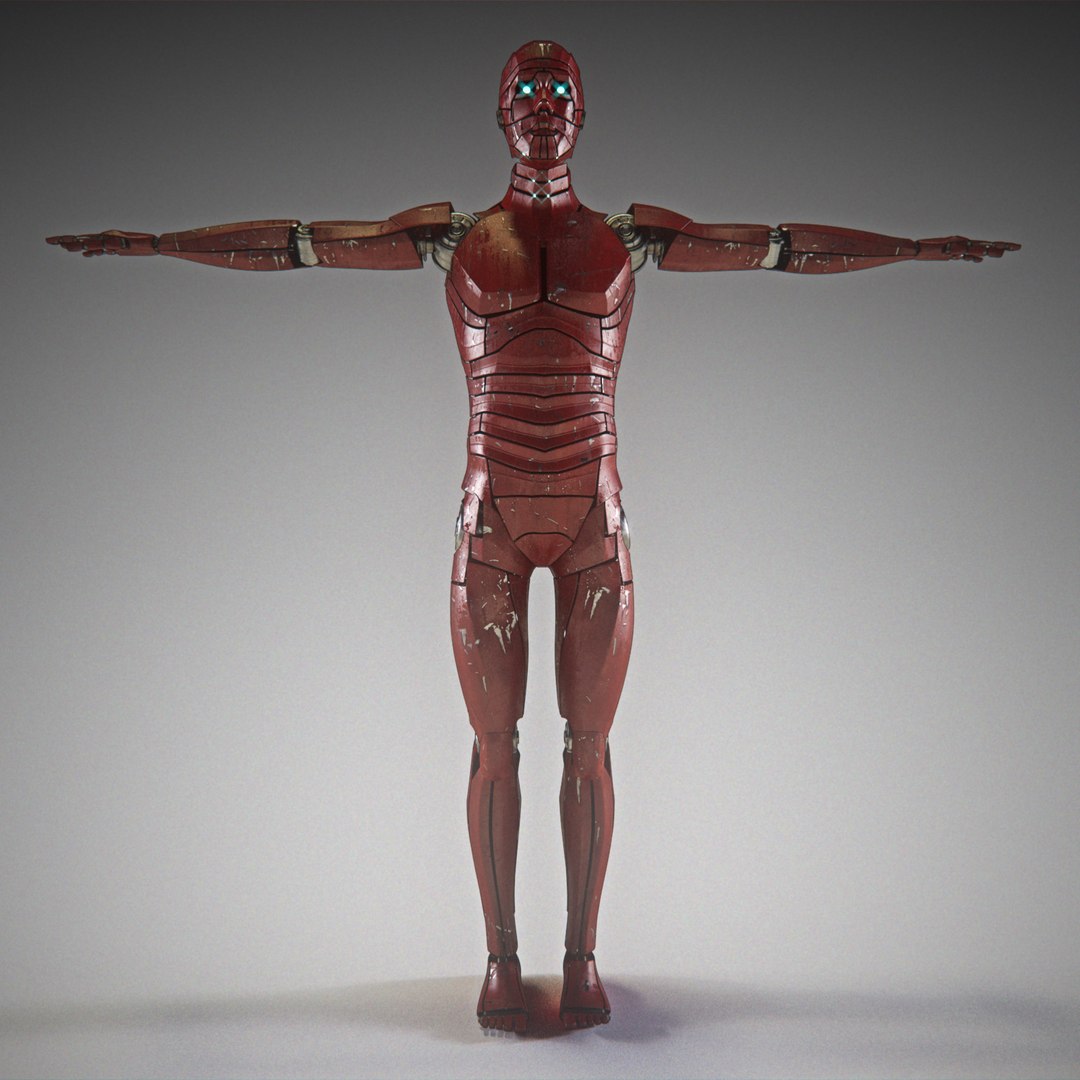 3d ged male android model