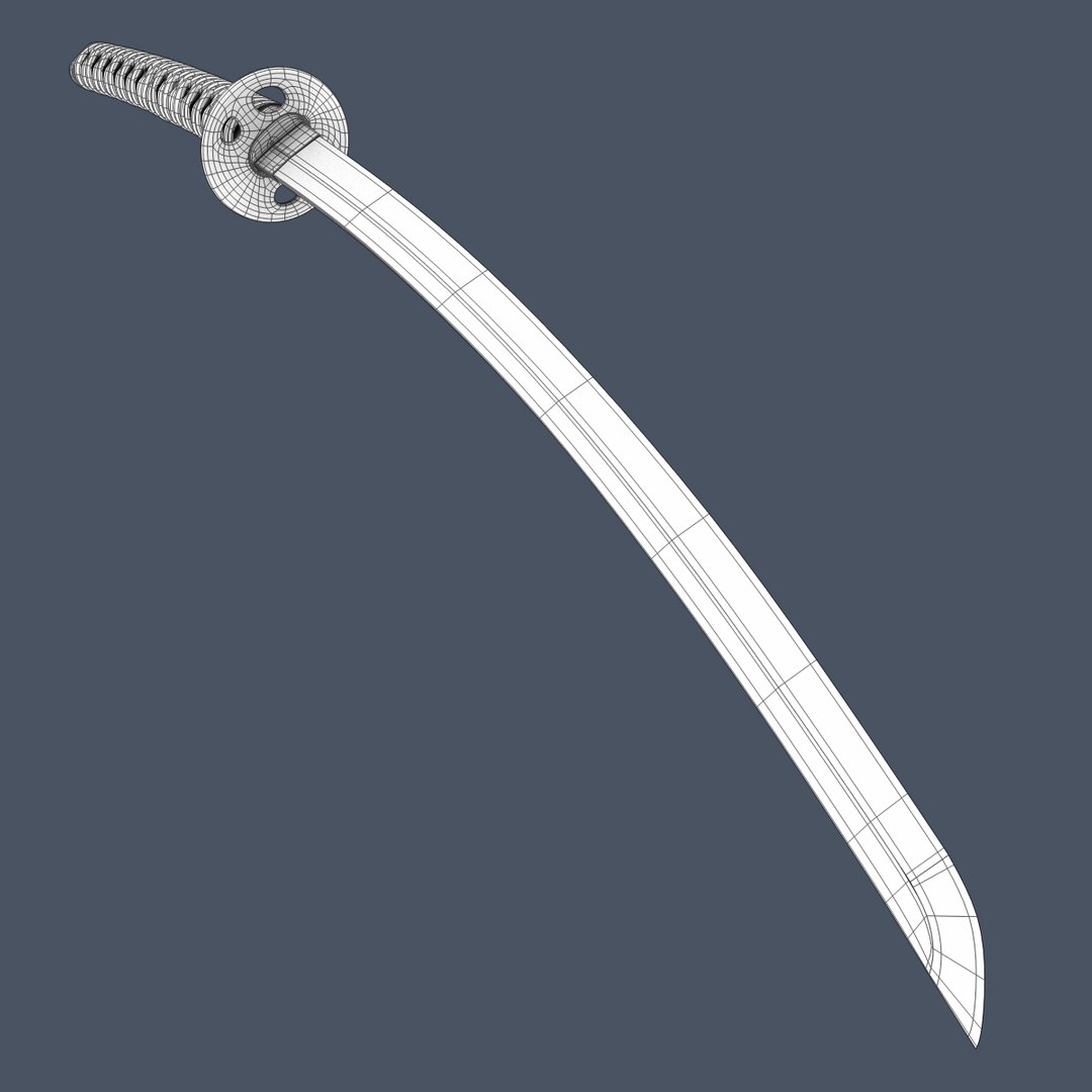 katana swords black 3d obj