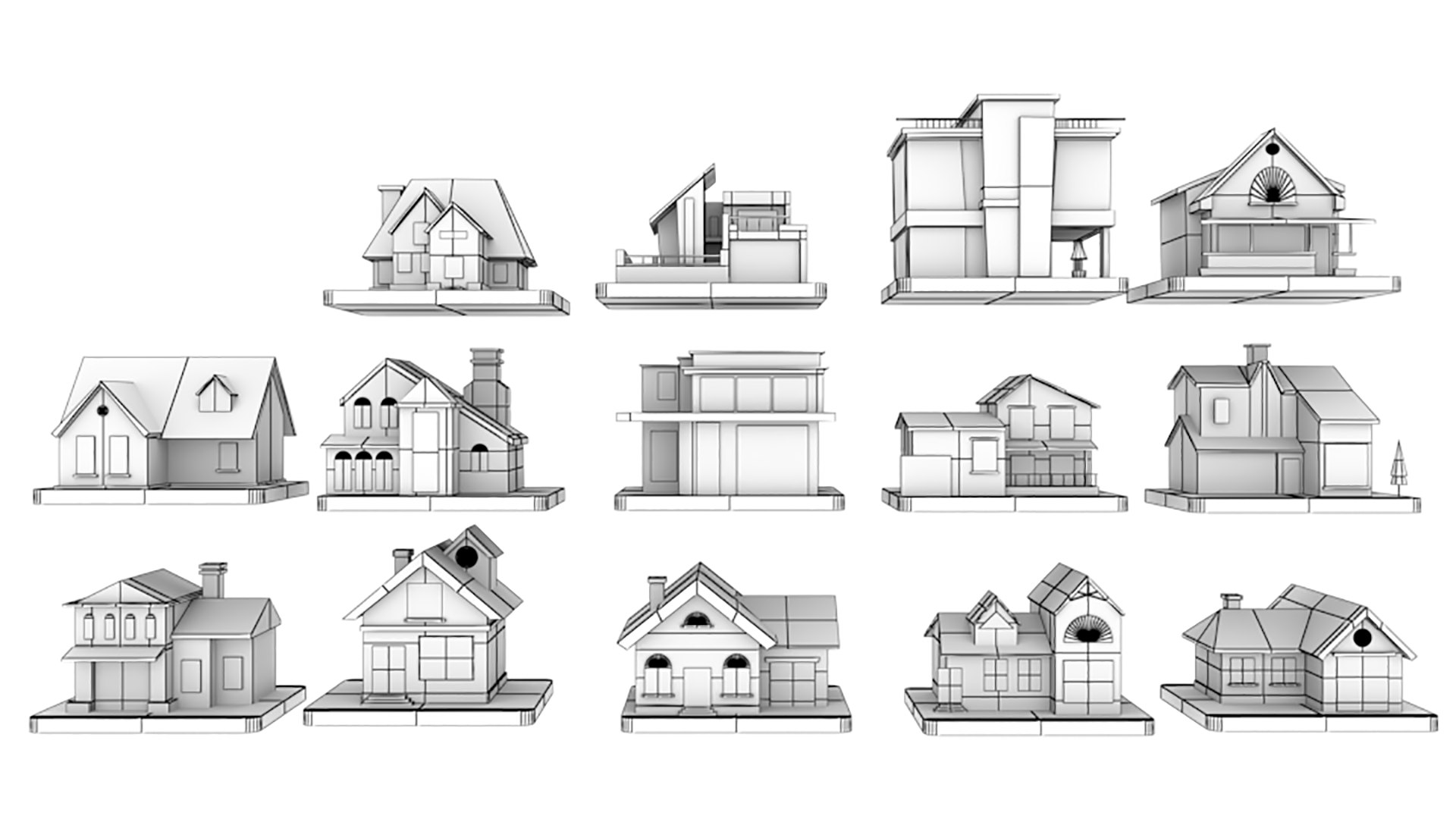 3D House Buildings Pack 1 - TurboSquid 2037466