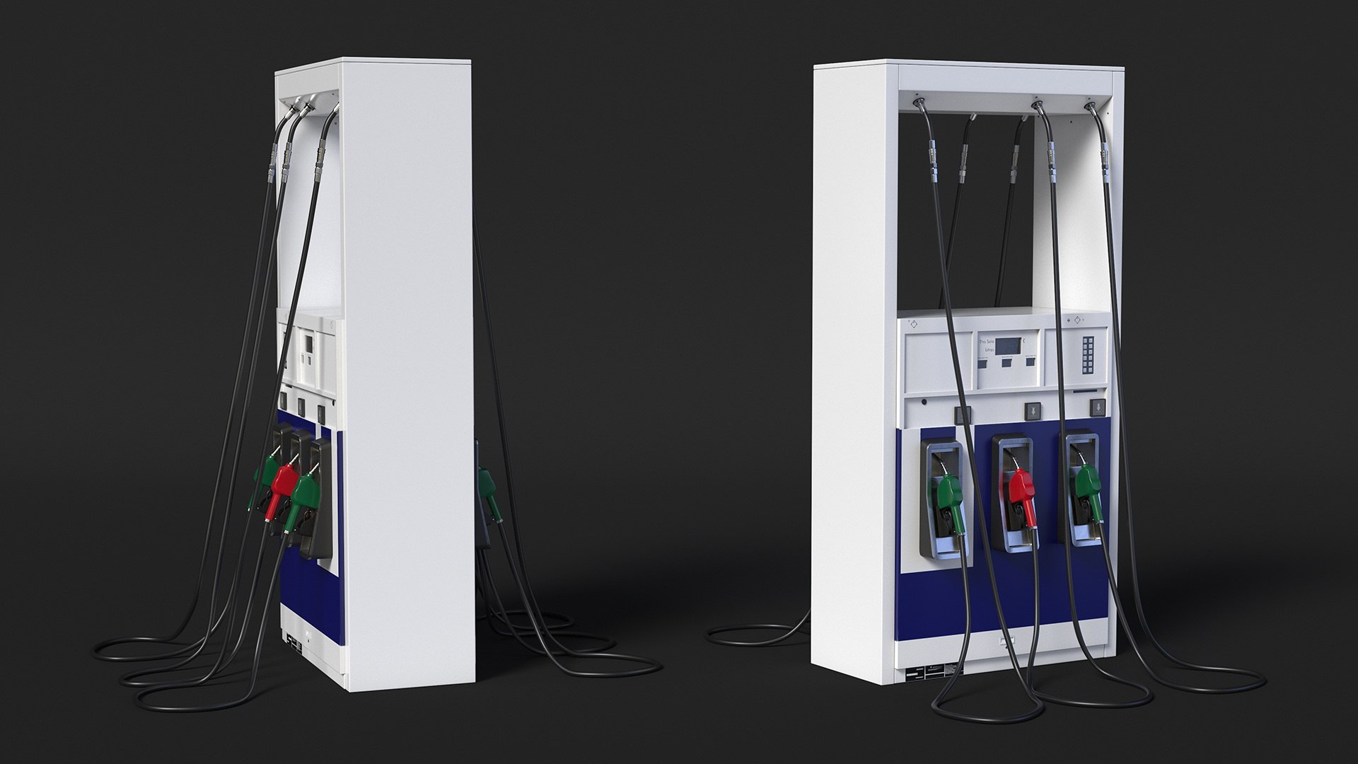 3D Gas Pump Blue - TurboSquid 2277605