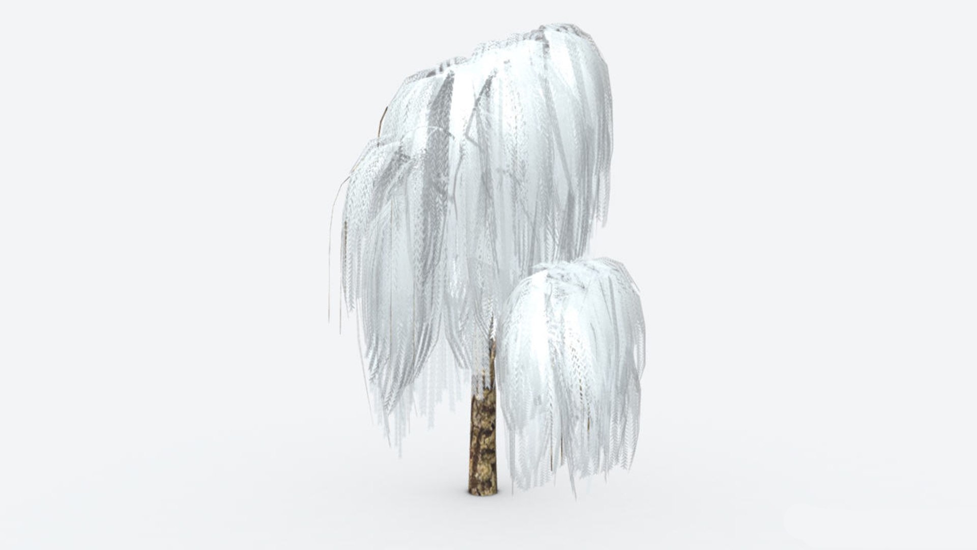 3D Weeping Tree White Color - TurboSquid 2244611