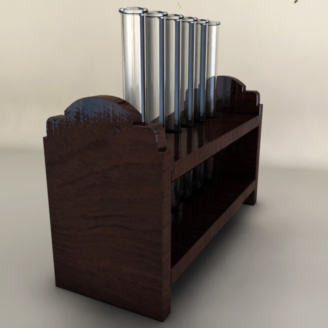3d Model Of Rack Test-tubes