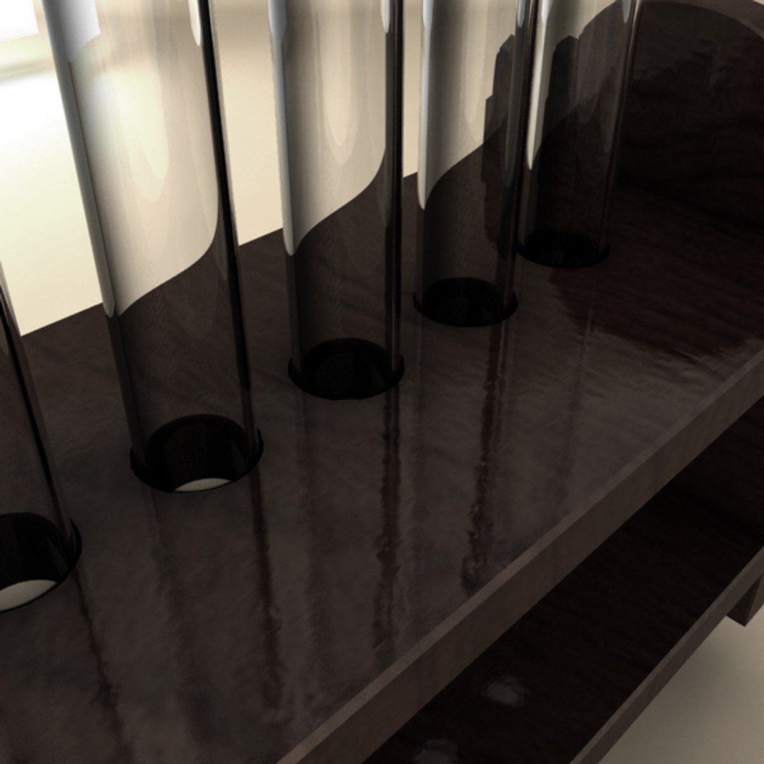 3d Model Of Rack Test-tubes