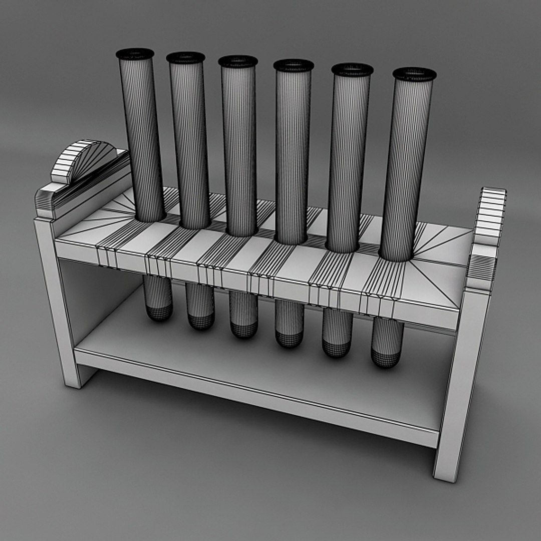 3d Model Of Rack Test-tubes