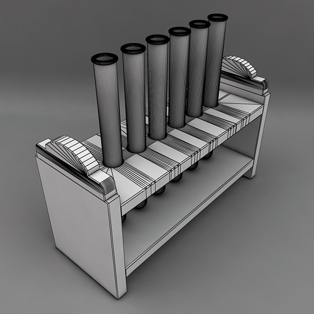 3d Model Of Rack Test-tubes