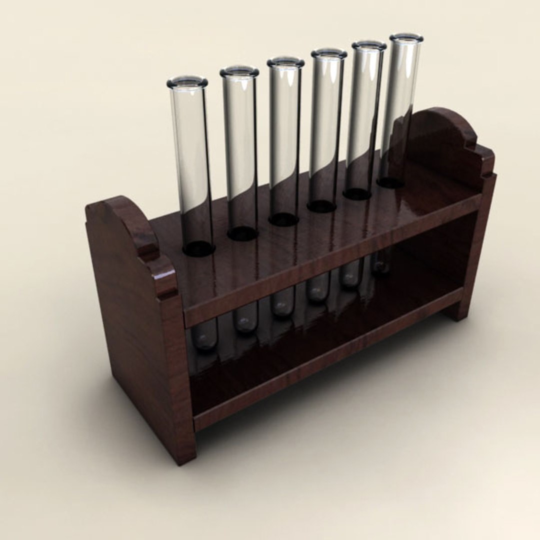 3d Model Of Rack Test-tubes