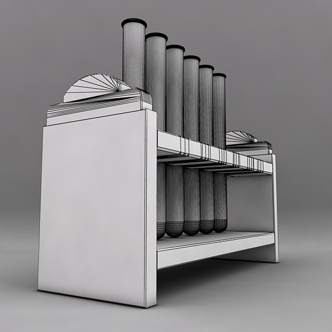 3d Model Of Rack Test-tubes