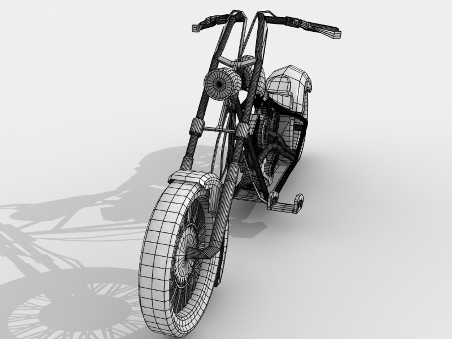 Chopper Motorcycle 3d Model