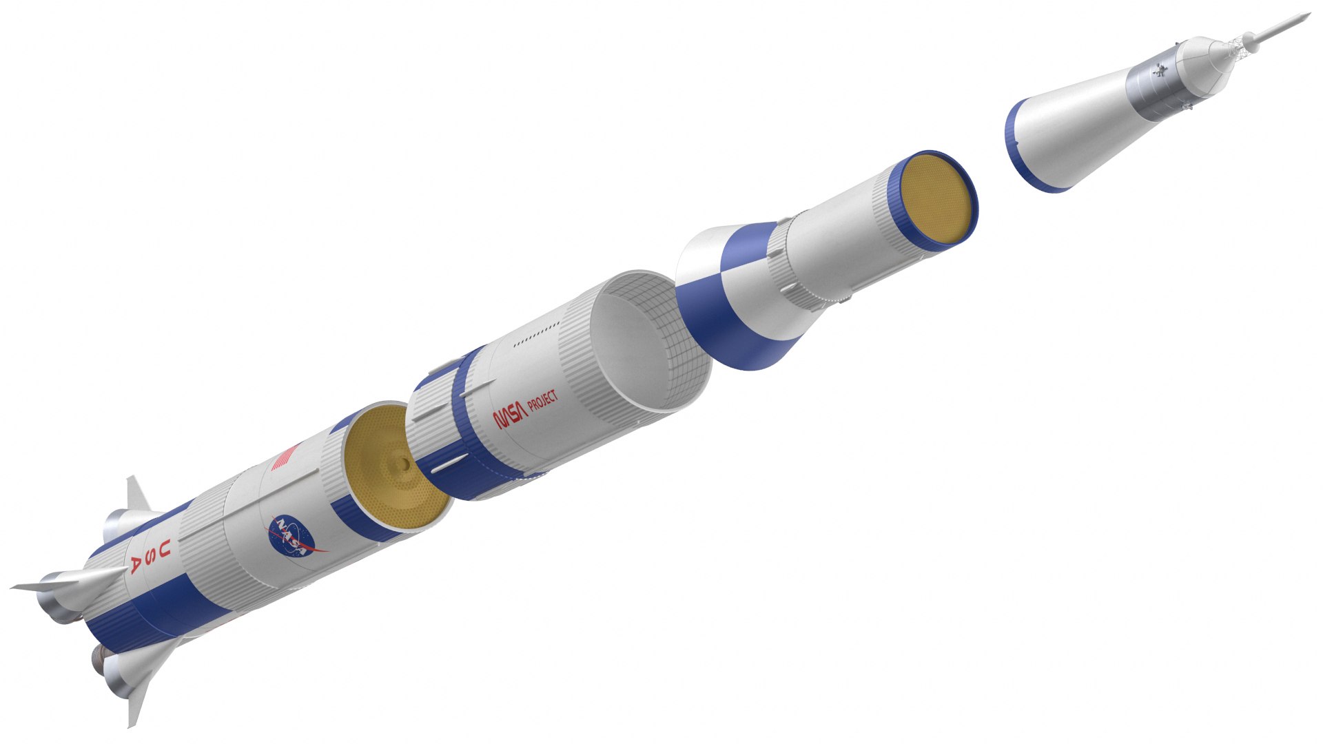 3D Model Saturn V Rocket 02 - TurboSquid 2250762