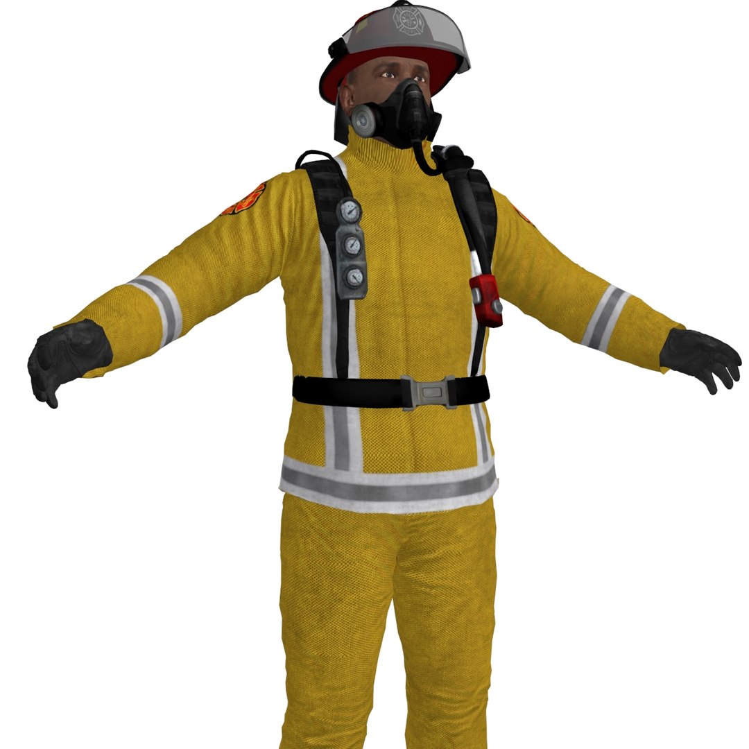 3d Fireman Ready Model