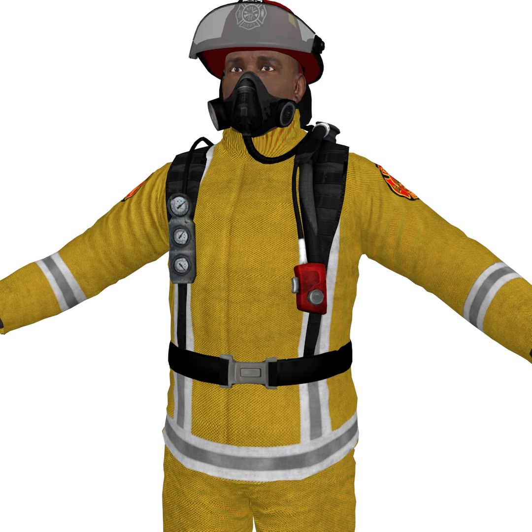 3d Fireman Ready Model