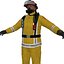 3d Fireman Ready Model