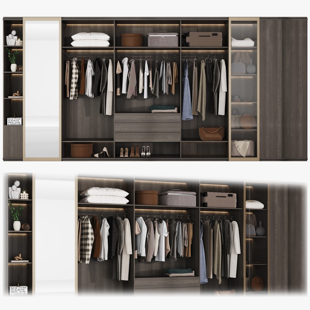 3D Model Wardrobe With Filling - TurboSquid 2255098