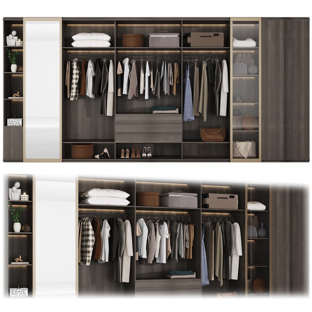 3D Model Wardrobe With Filling - TurboSquid 2255098