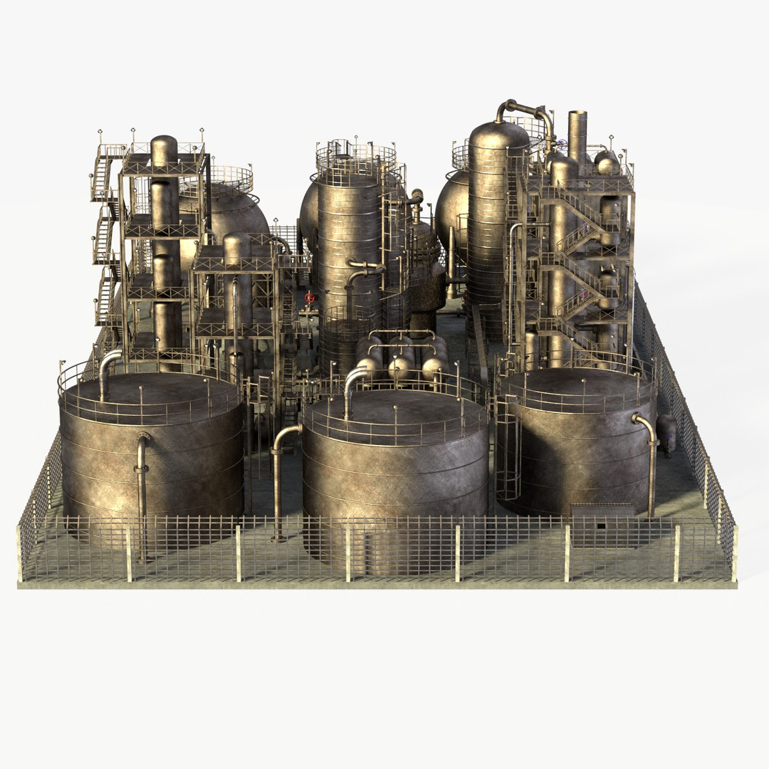 3ds Large Rusty Oil Refinery