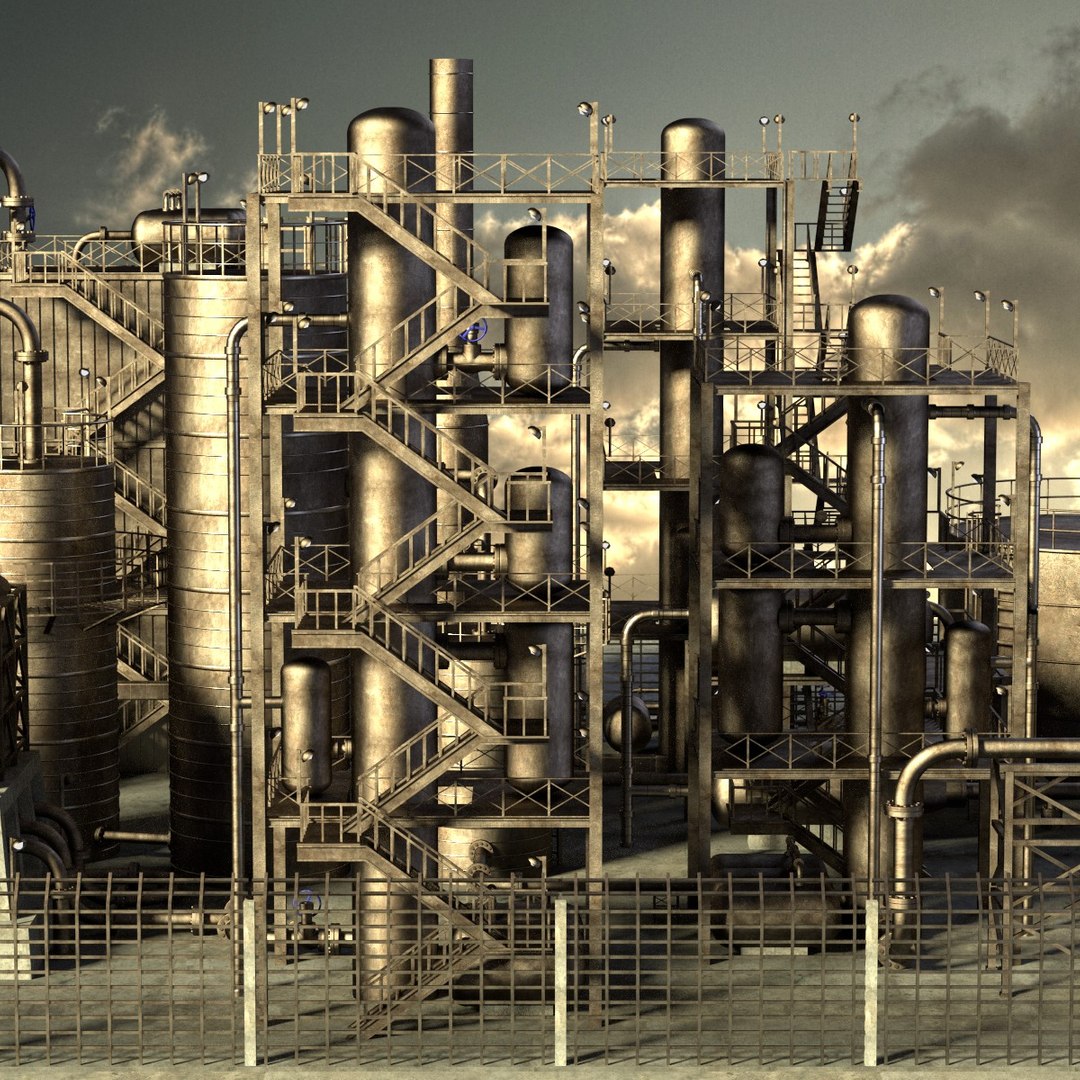 3ds Large Rusty Oil Refinery