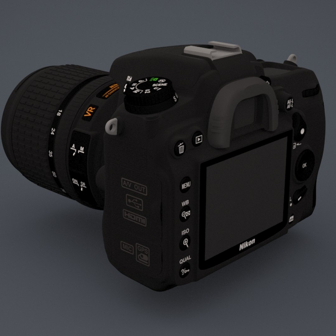 Nikon D7000 Dslr Camera 3d Model