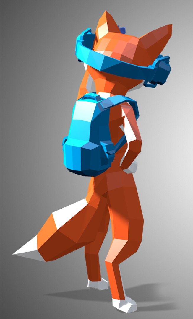 Stylized Fox 3d Model