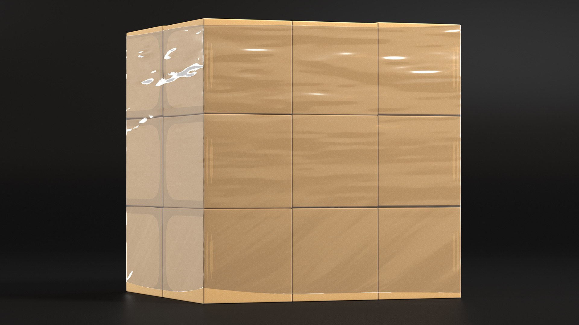 Carton Boxes Wrapped In Stretch Film Model - TurboSquid 1959565