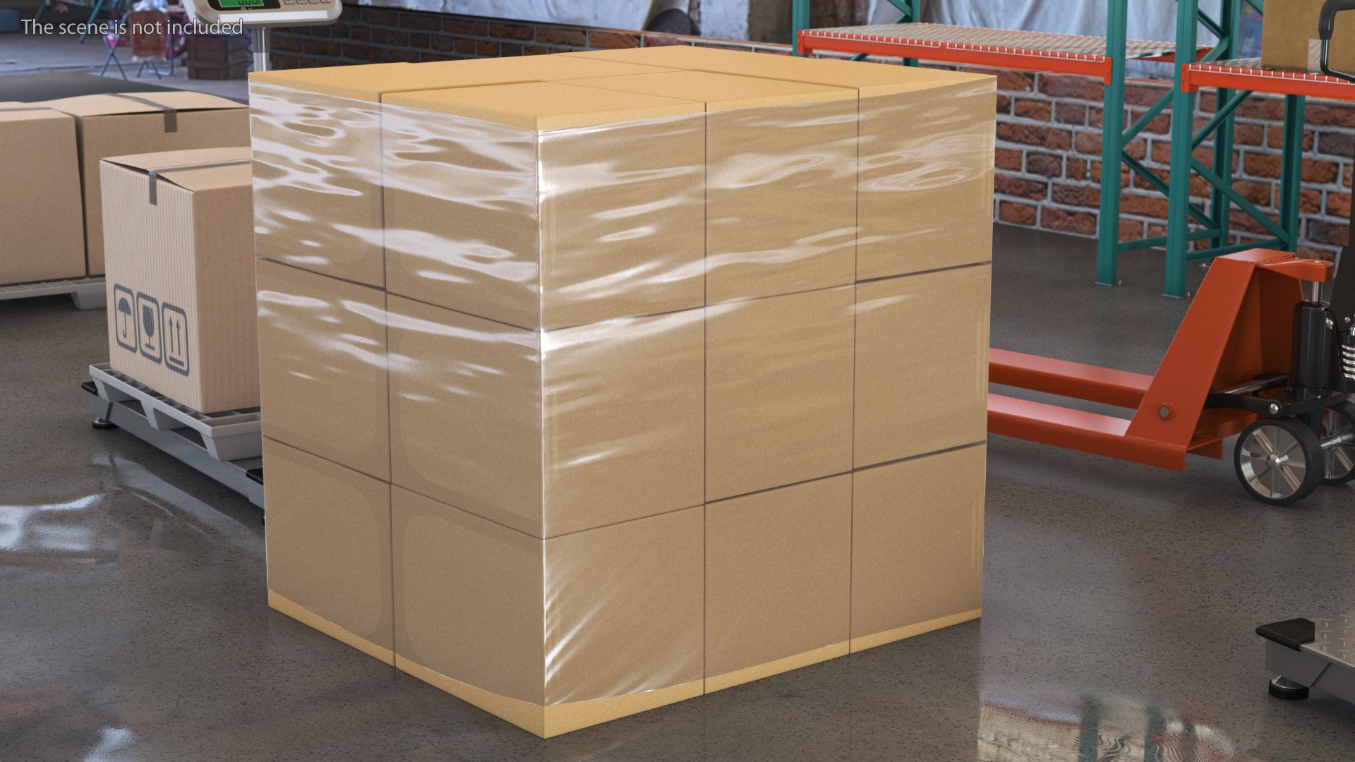 Carton Boxes Wrapped In Stretch Film Model - TurboSquid 1959565