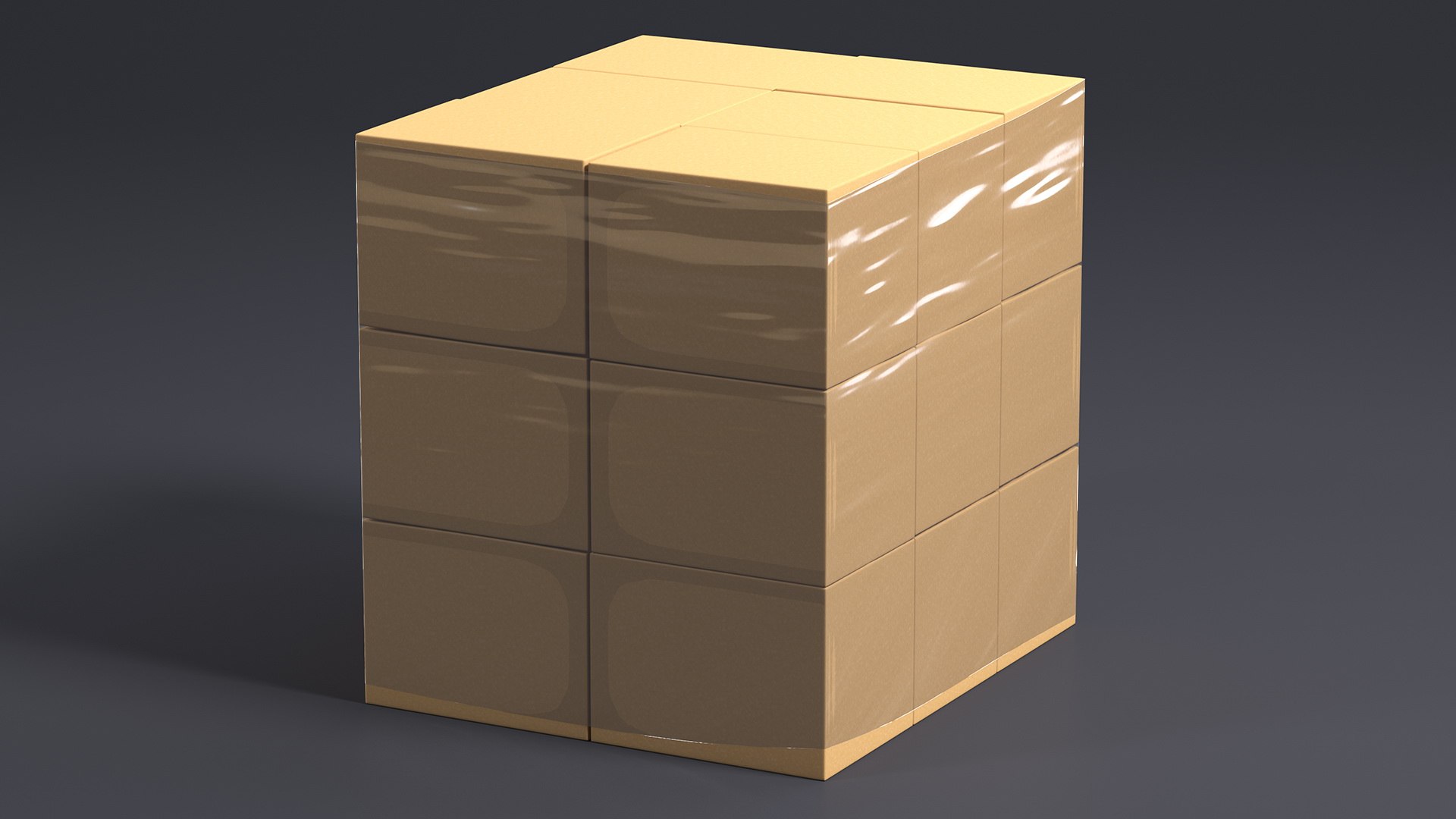 Carton Boxes Wrapped In Stretch Film Model - TurboSquid 1959565
