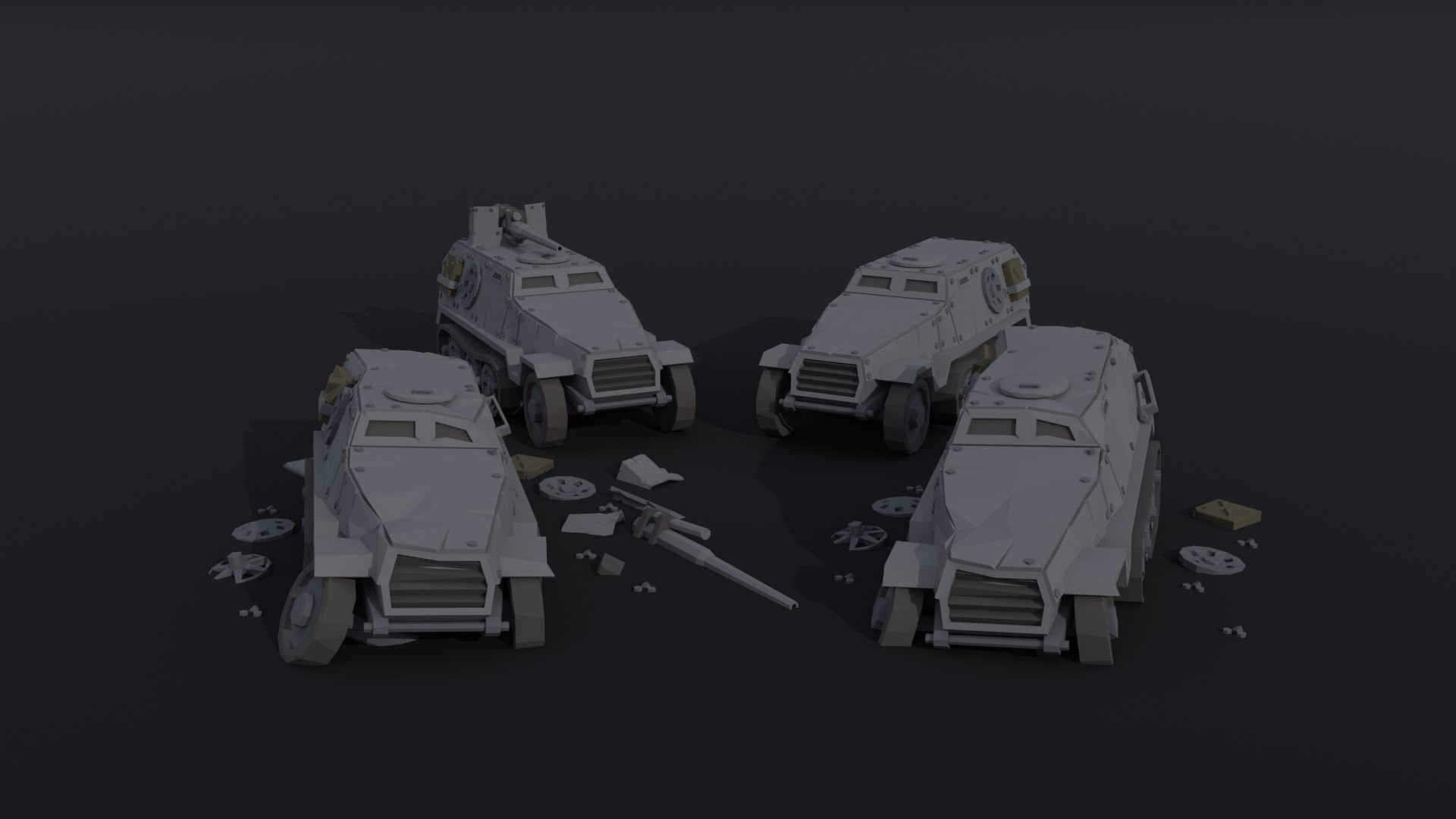 Free 3D Low-poly Dieselpunk Cartoon Armored Car Model - TurboSquid 1912772