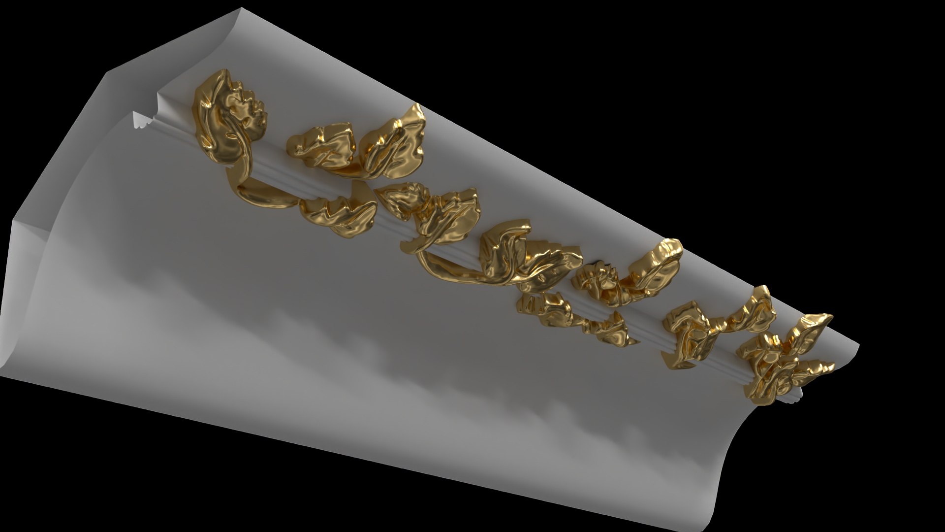 Patterned Cornice Gypsum Plaster DK40 3D - TurboSquid 1993912