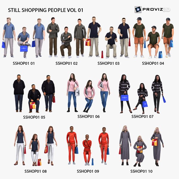 3D People 30 Still 3D Shopping People Vol 01 3D model - TurboSquid 1907917