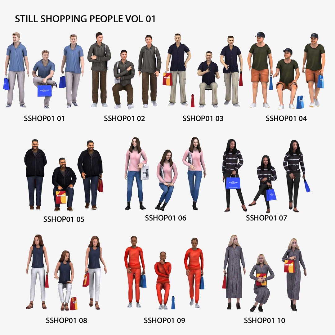 3D People 30 Still 3D Shopping People Vol 01 3D Model - TurboSquid 1907917