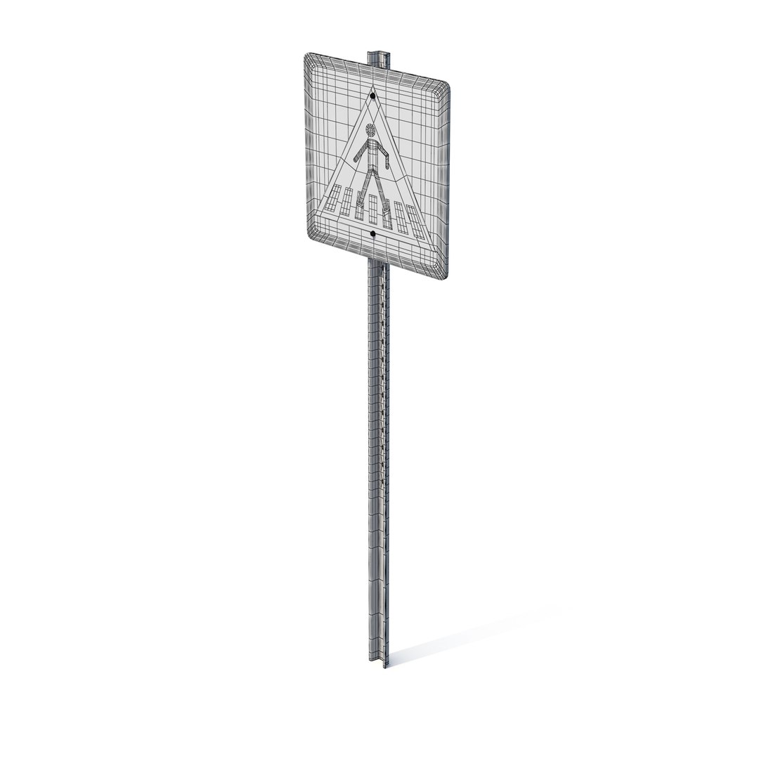 Crosswalk Road Sign 3D Model - TurboSquid 2039588