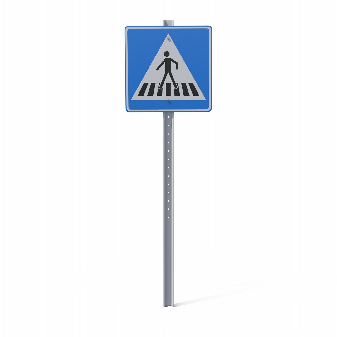 Crosswalk Road Sign 3D Model - TurboSquid 2039588