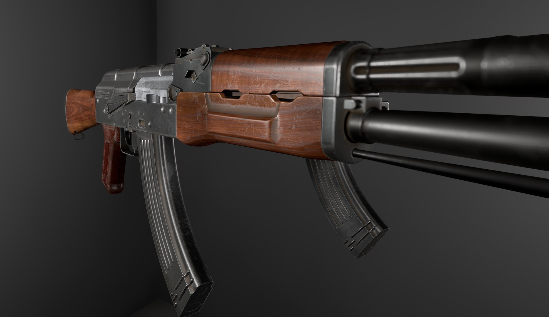 3d Model Akm Rifle