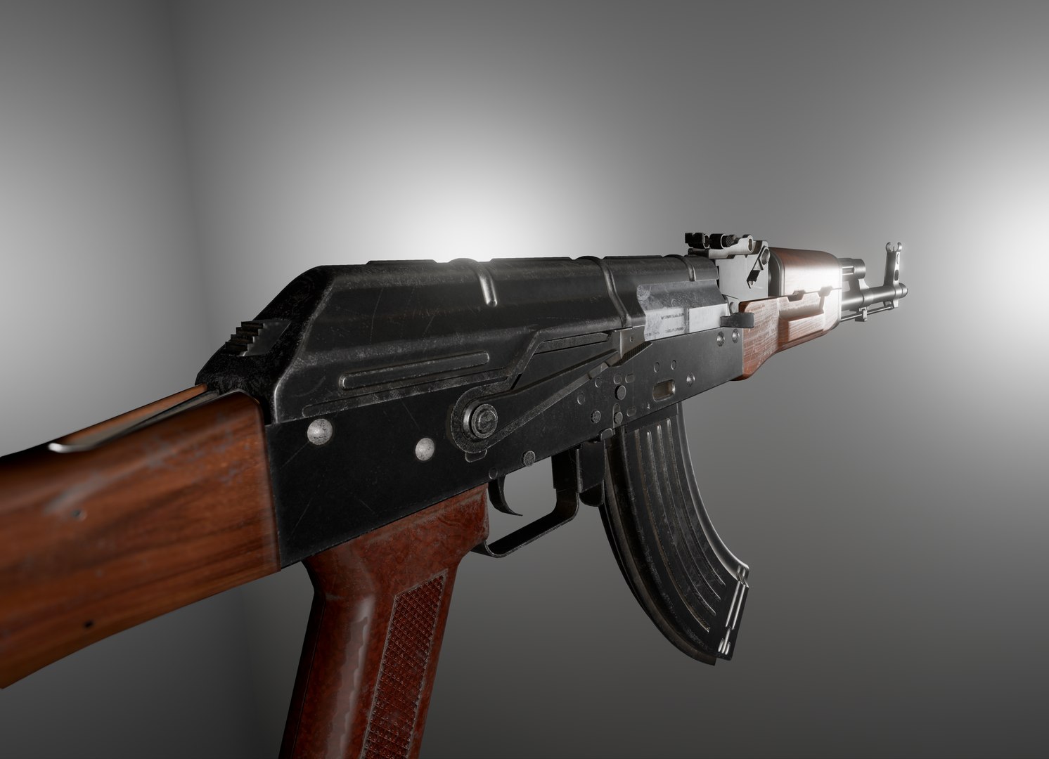 3d Model Akm Rifle