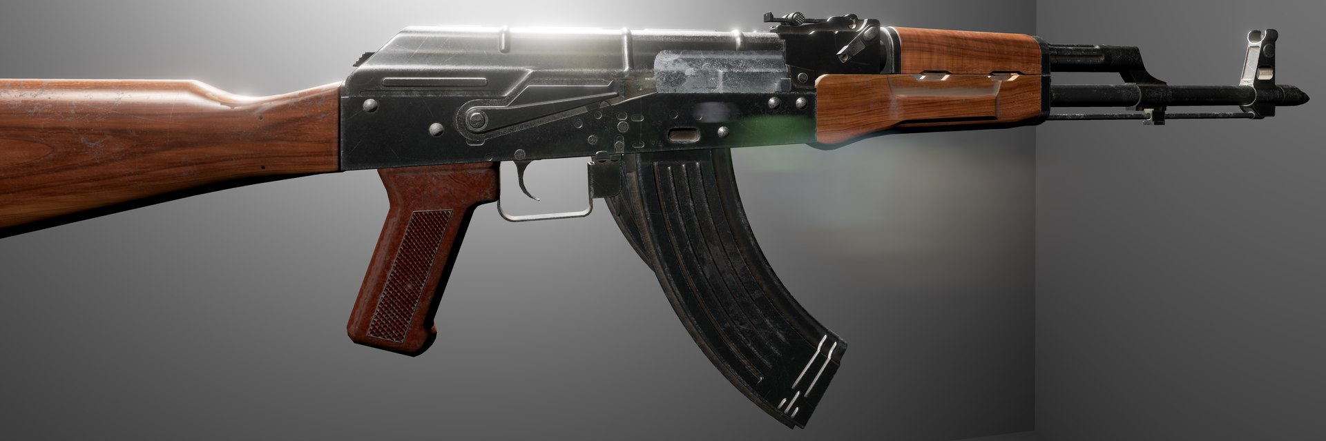 3d Model Akm Rifle