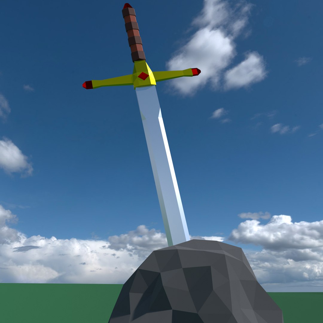 3D Low-poly Sword Stone - TurboSquid 1172436