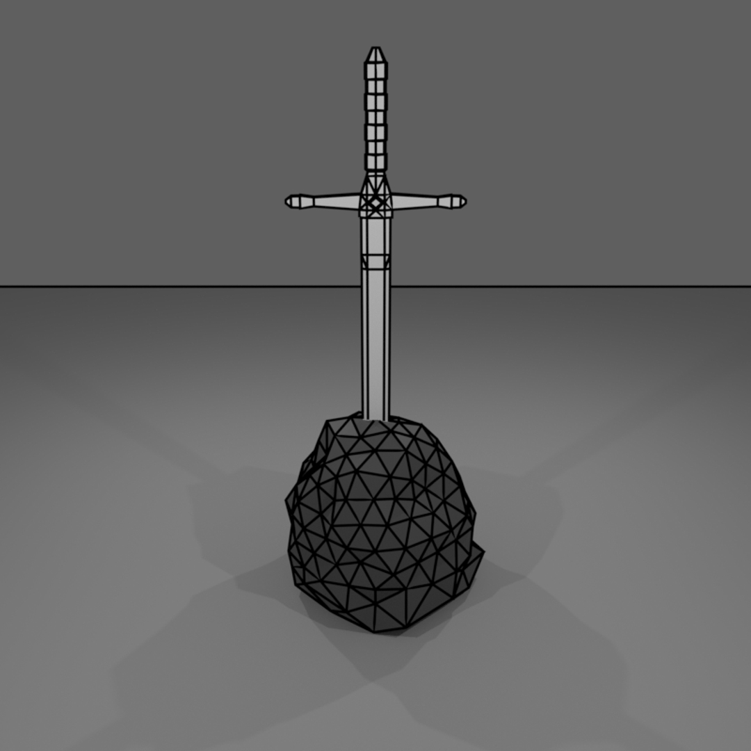 3D Low-poly Sword Stone - TurboSquid 1172436