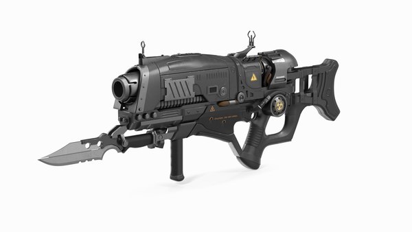 modelo 3d Concepto de rifle de asalto con bayoneta negra - TurboSquid ...
