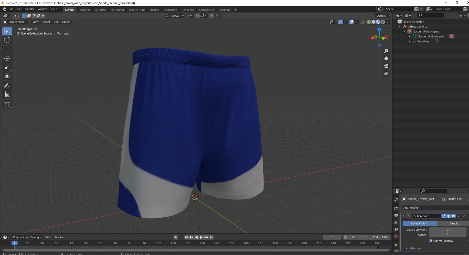 3D Athletic Shorts Model - TurboSquid 2236312