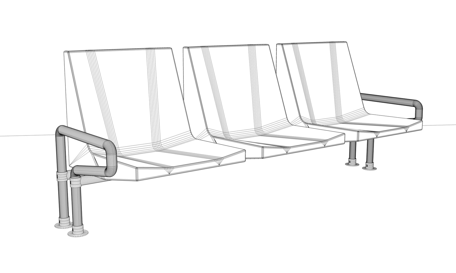 3D Subway Public Benches Model - TurboSquid 1264750